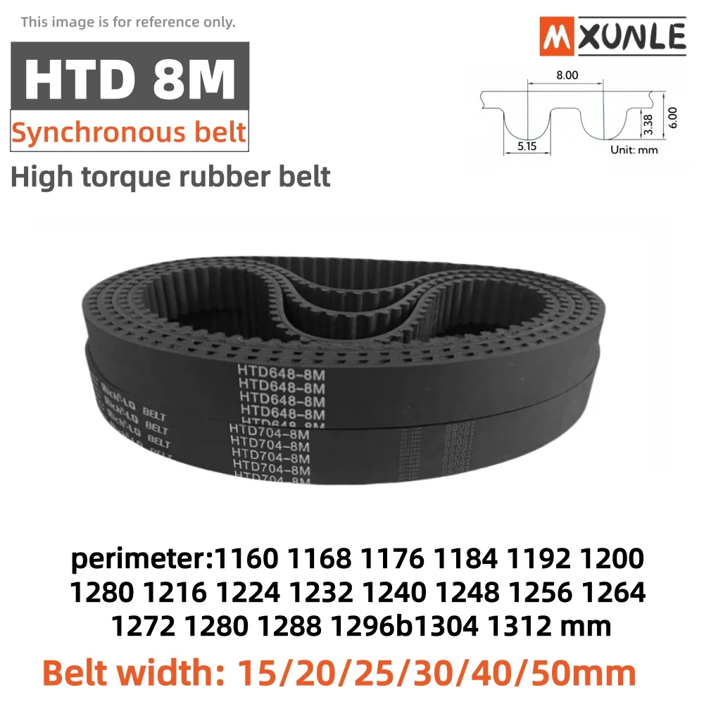 HTD 8M Rubber Timing Belt for CNC Machine Transmission Drive ...
