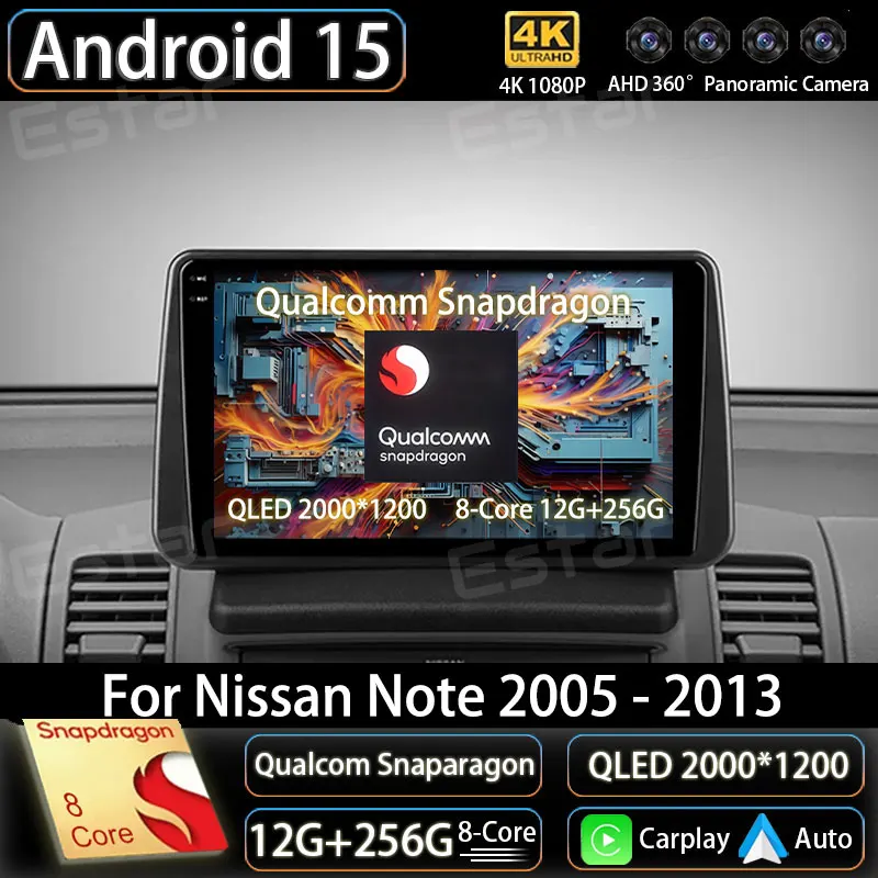 Android 15 Car Radio For Nissan Note E11 2005 - 2013 GPS Multimedia ...