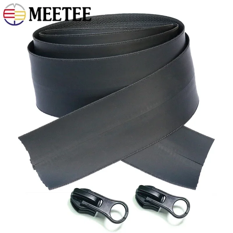 1/2/5/10M 5# Waterproof Zipper Black Invisible Nylon Coil Zippers with ...