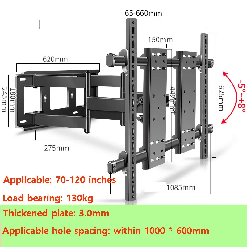 70-120-Inch-TV-Wall-Mount-Bracket-LED-Plasma-TV-Mount-Up-To-VESA-1000 ...