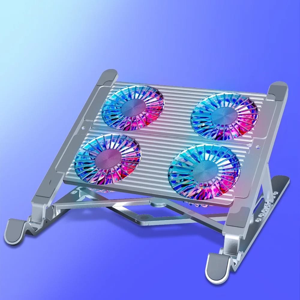 Laptop-Cooling-Fan-Pad-Aluminum-Gaming-Notebook-Support-Stand-With ...
