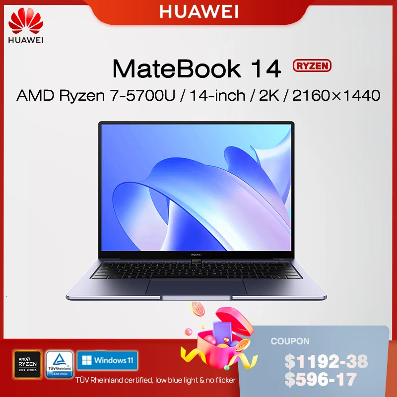 HUAWEI MateBook 14 Laptop AMD Ryzen £ 16GB 512GB Notebook 14 polegadas ...