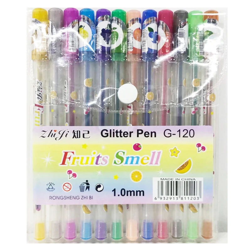 12Pcs-set-Scented-Glitter-Colors-Gel-Pens-Highlighter-for-School-Office ...
