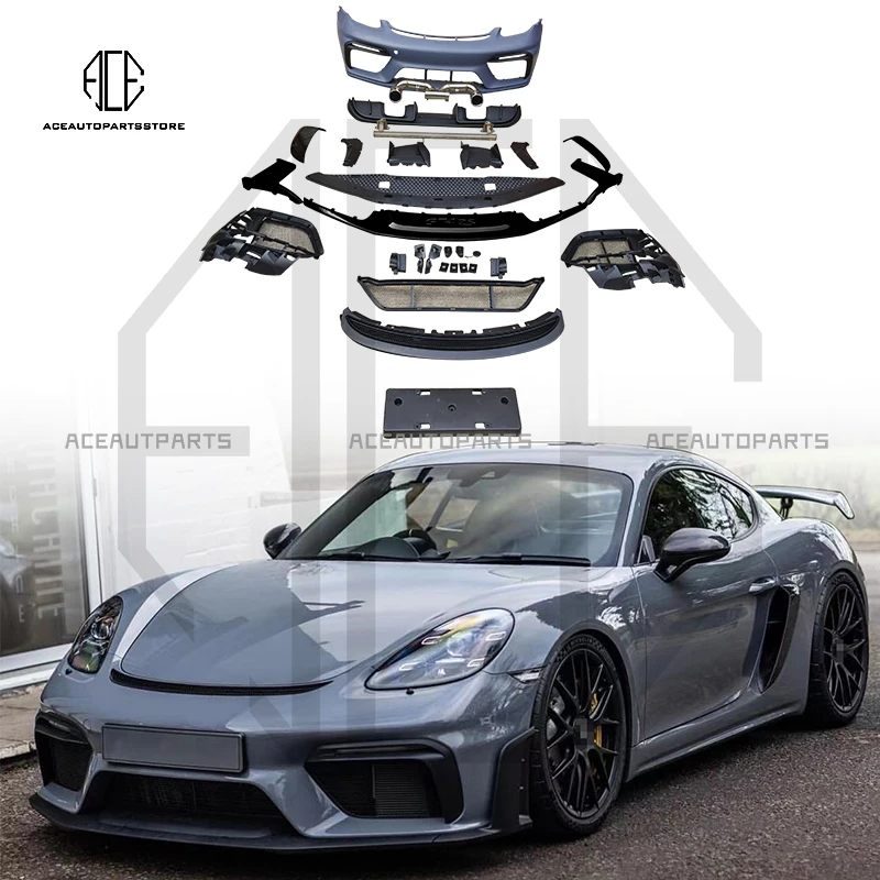 GT4RS Style For Porsche 718 GTS Cayman Boxster Body Kit Car Bumpers ...