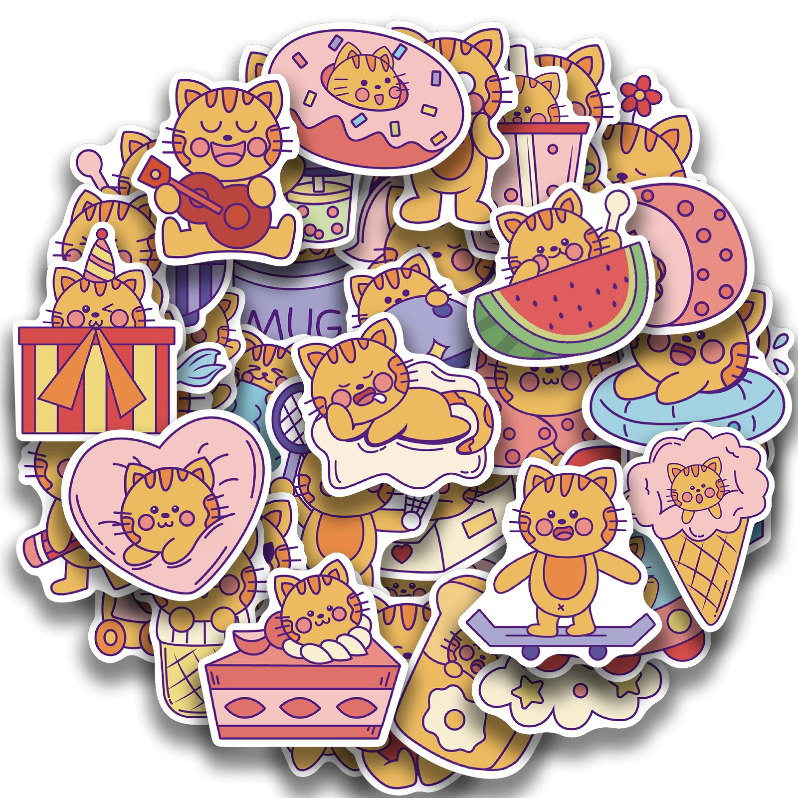40PCS-Cat-MEME-Funny-Animals-Stickers-Vintage-Toy-DIY-Kids-Notebook ...