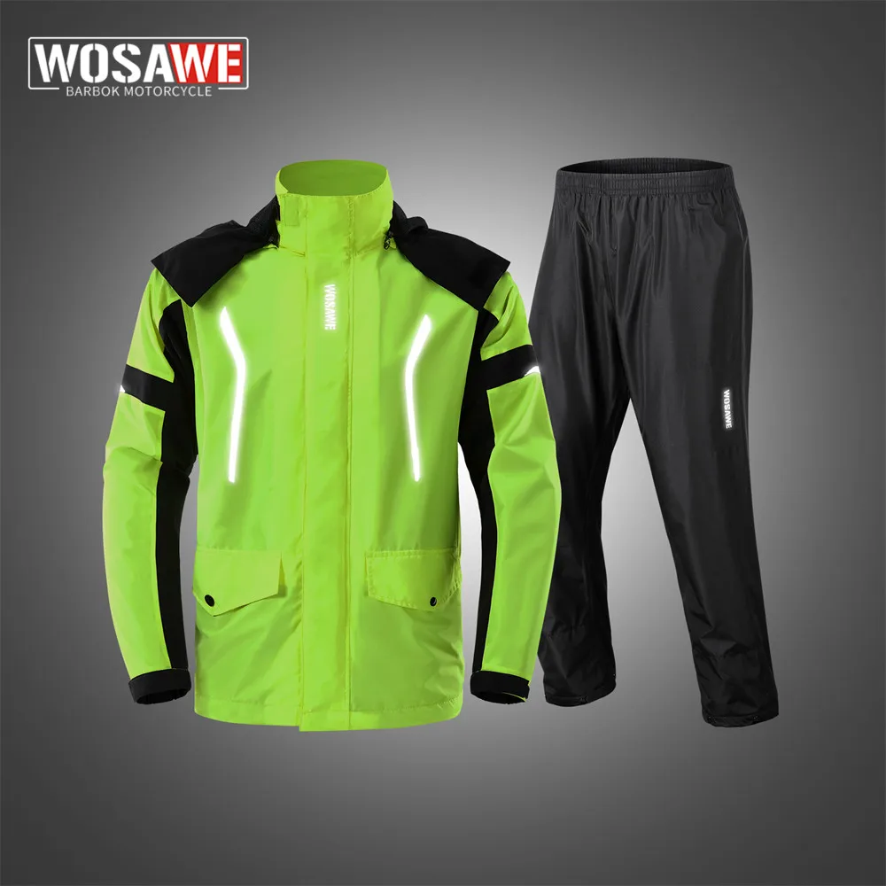 WOSAWE-Motorcycle-Raincoat-Men-s-Rainproof-Thickened-plus-Sized-Riding ...
