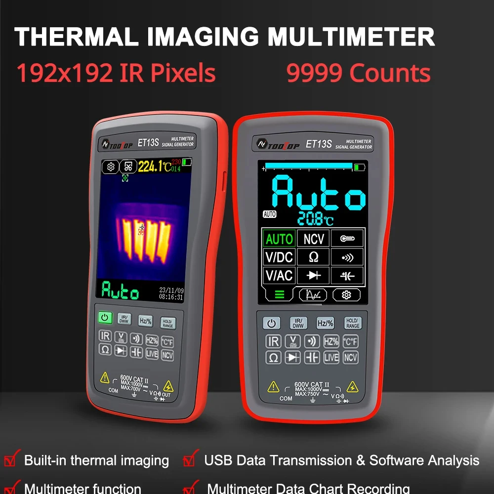 Upgraded-TOOLTOP-ET13S-Thermal-Imager-Multimeter-9999-Counts ...