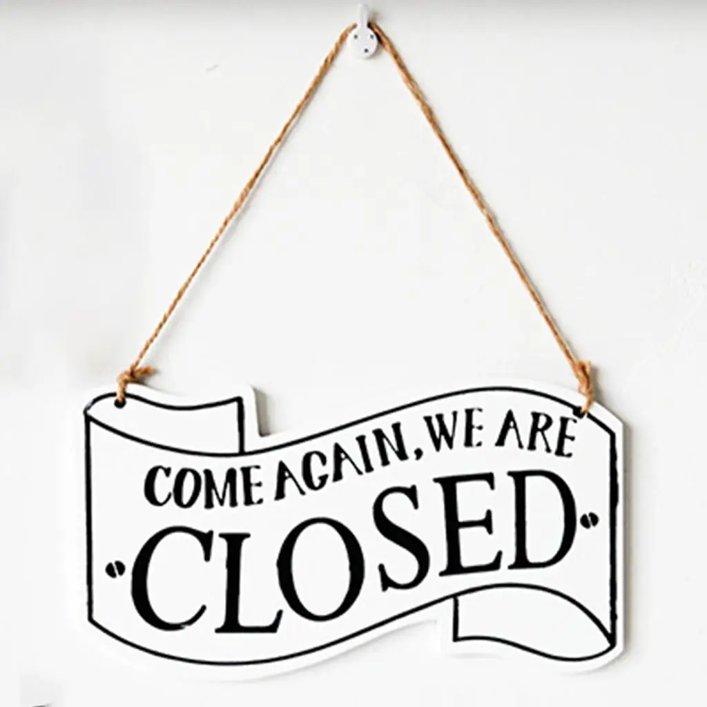 OPEN /CLOSED Open Closed Shop Hanging Door Sign Plaque Rustic Wood Wall ...