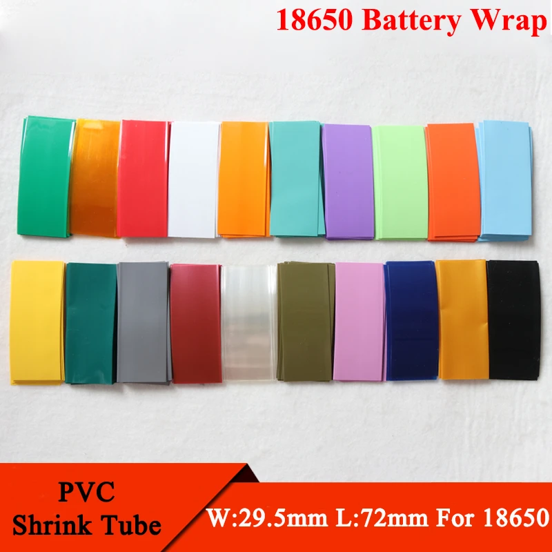 20/50/100/500pcs 18650 Lipo Battery Wrap PVC Heat Shrink Tube Precut ...