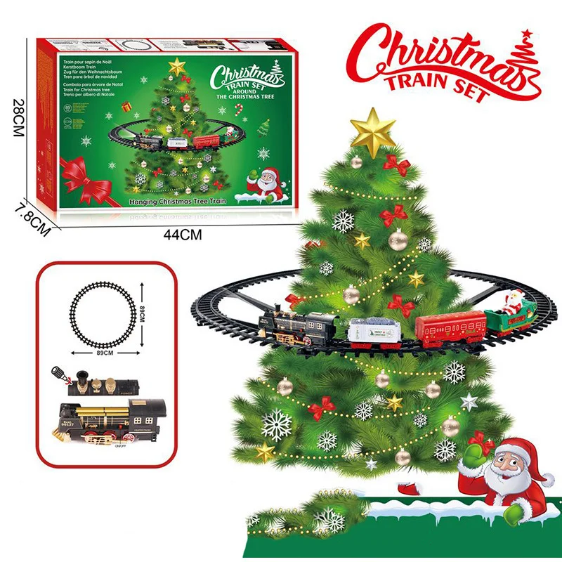 New-Remote-Controlled-Steam-Train-Christmas-Tree-Track-Train-Lighting ...