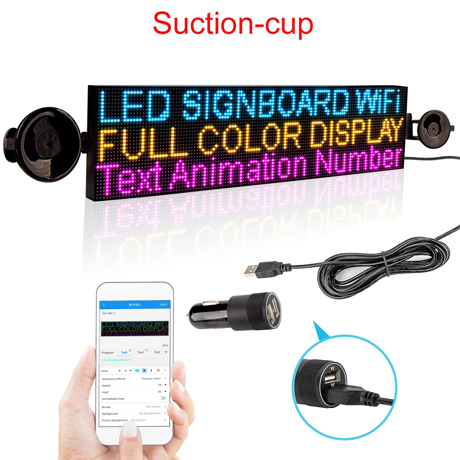 Leadleds-P4-Full-Color-RGB-Wifi-Programmable-Led-Sign-12V-Car-Bus-Sign ...