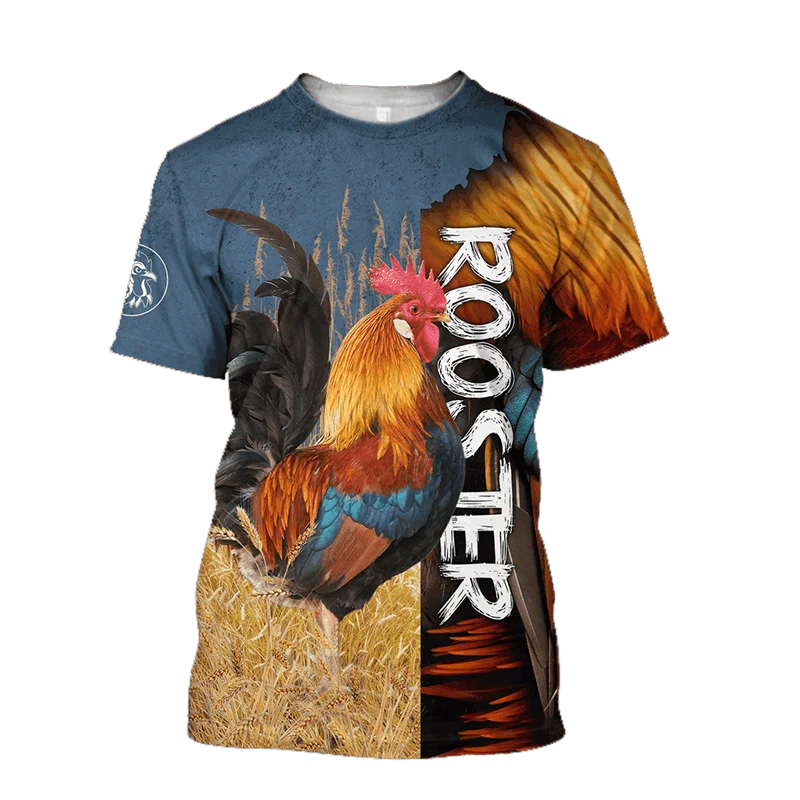 Rooster-Graphic-3D-Printed-Mens-T-Shirts-for-Men-Clothing-Unisex ...
