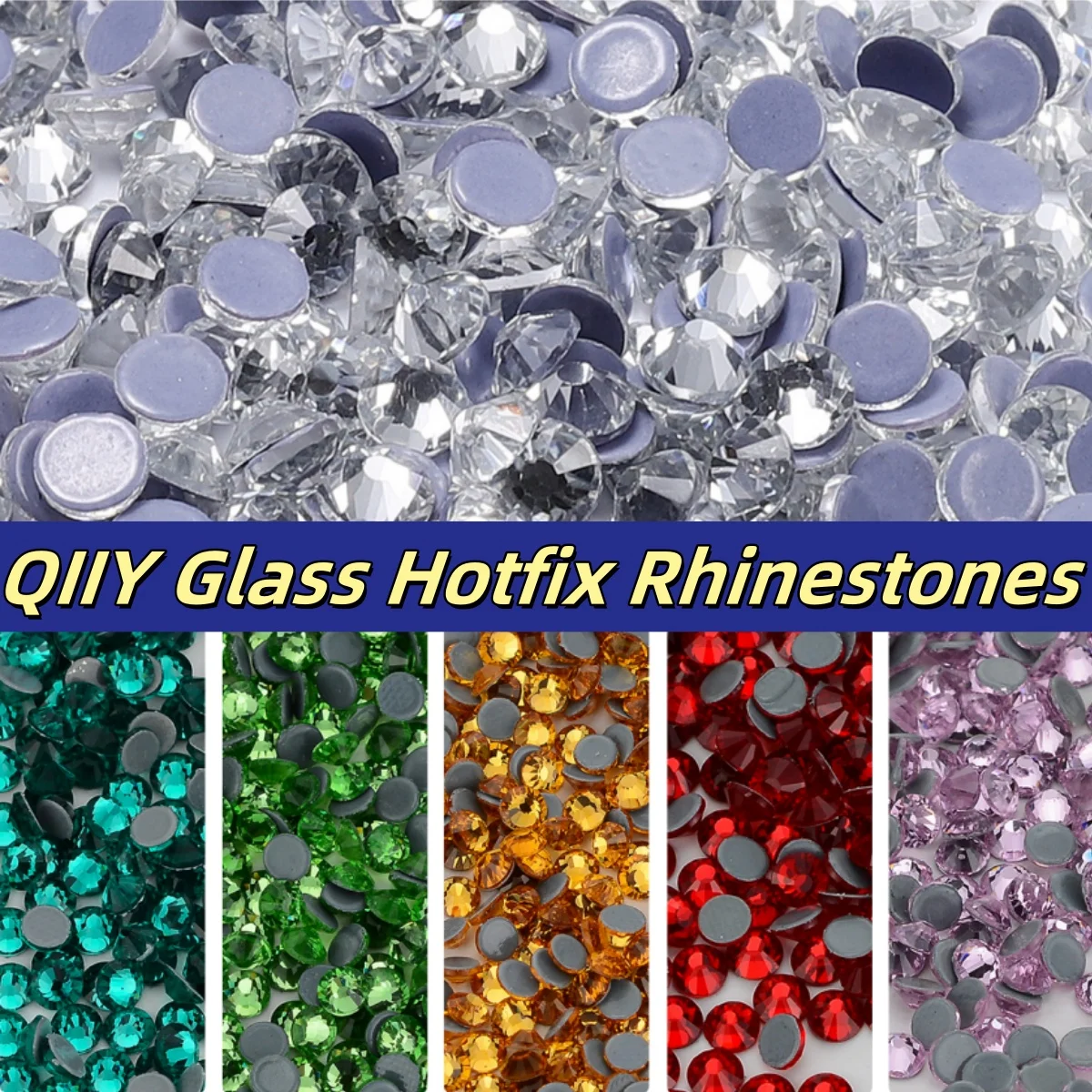QIIY Better Glitter Glass Hotfix Rhinestones Flatbase Crystal Wedding ...