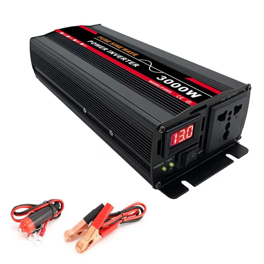 3000W Pure Sine Wave Power Inverter DC 12v 24v To AC 220V Voltage ...