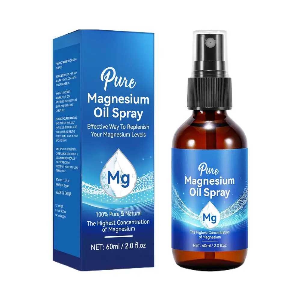 Spray de aceite de magnesio de 60 ml que alivia el dolor muscular y ...