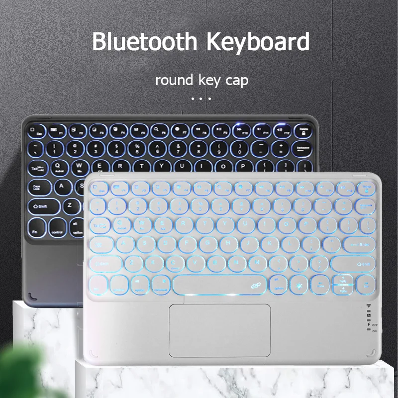 Mini Wireless Bluetooth Keyboard With Touchpad Silent Touch Keypad Rgb ...