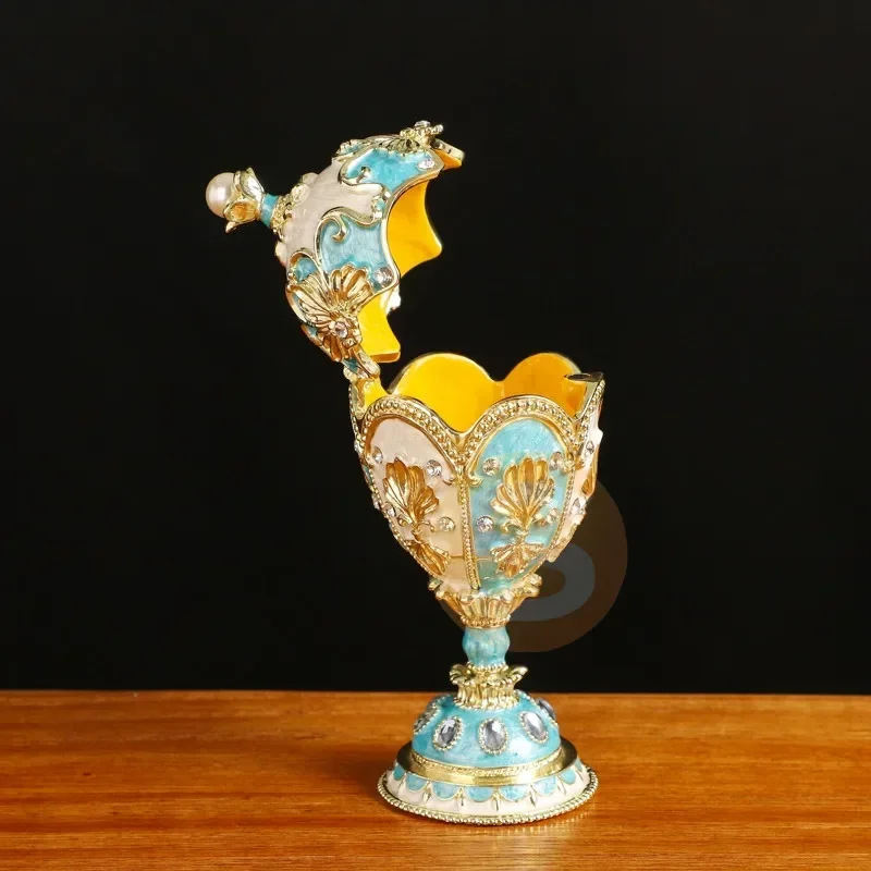 Gold-Metal-Jewelry-Box-Egg-Shaped-Storage-Luxury-Home-Decor-Creative ...