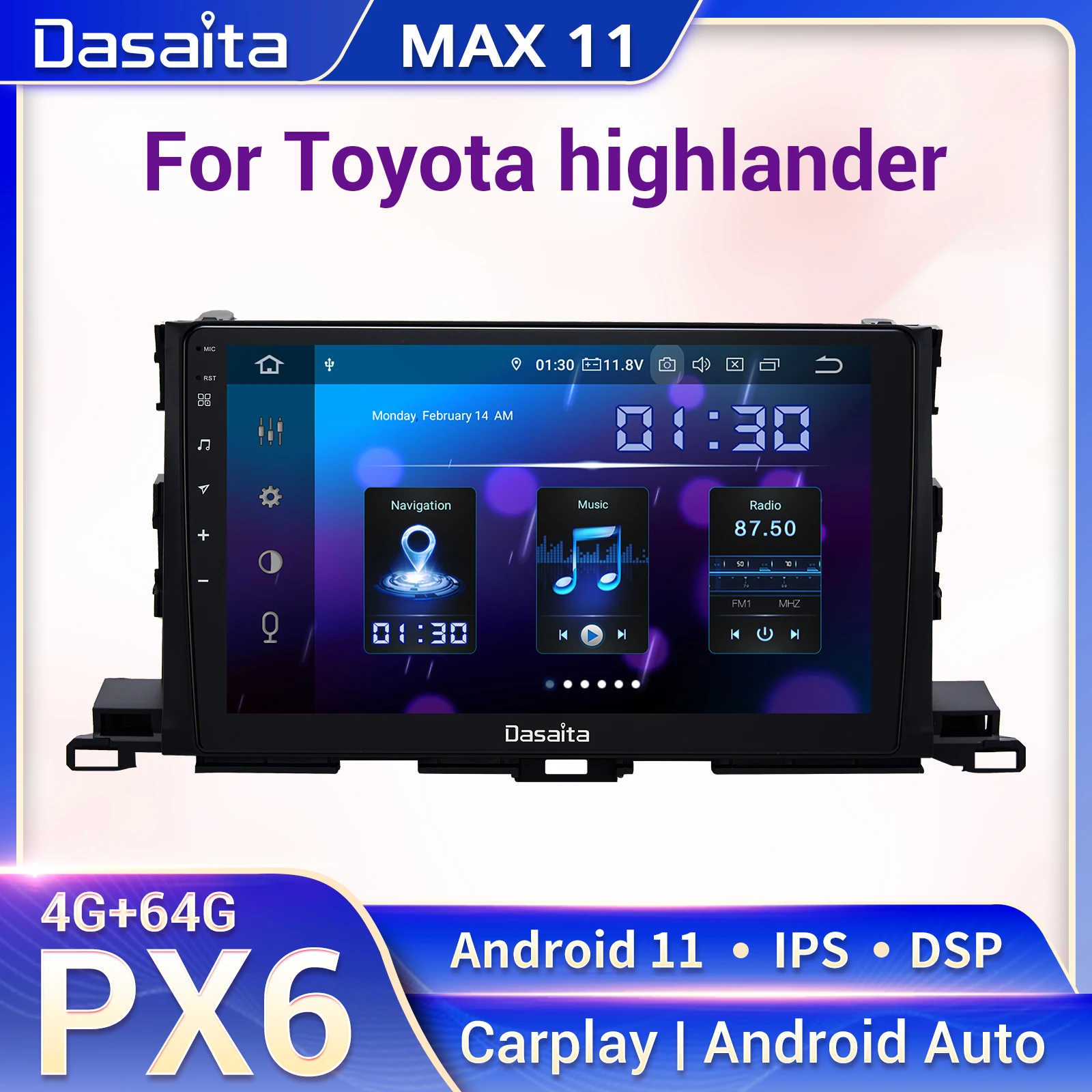 Dasaita Car Multimedia 10.2" Hd Touch Screen Android 10.0 For Toyota ...