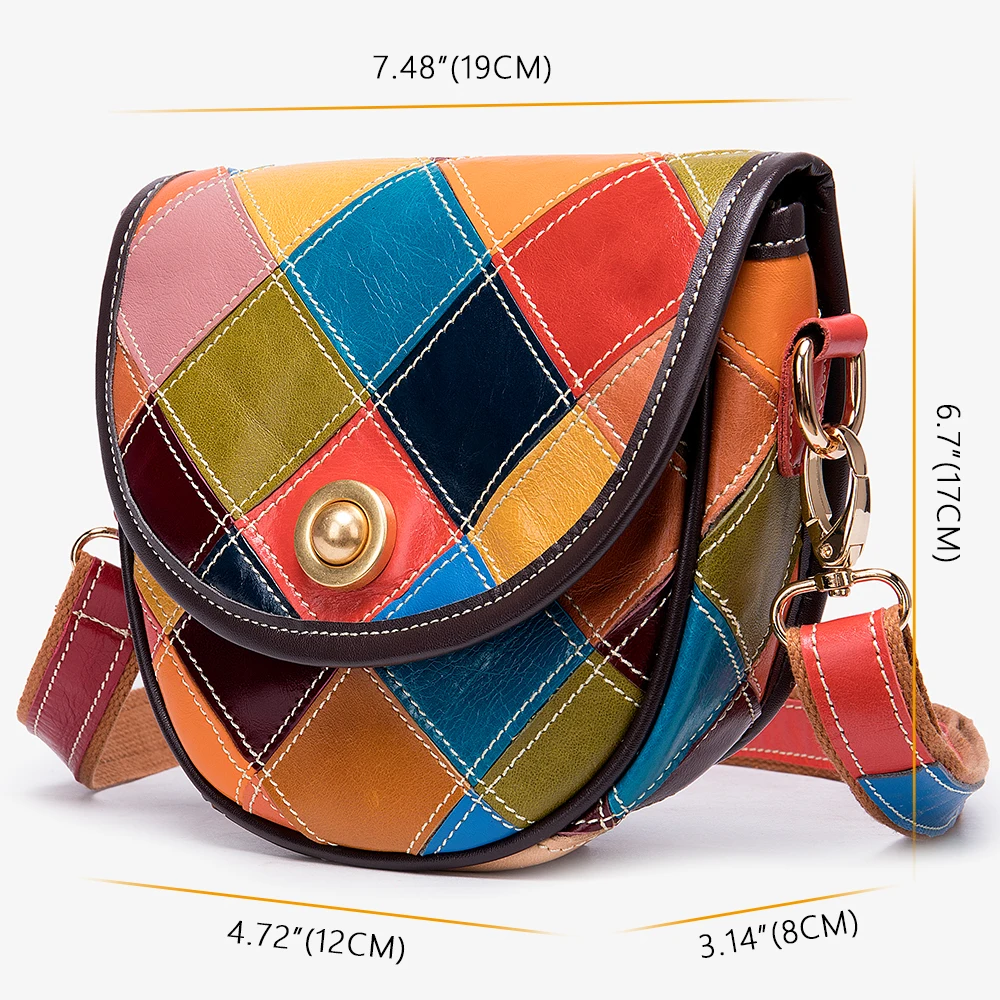 Multi color Patchwork Designer Bag for Women Genuine Leather Shoulder ...