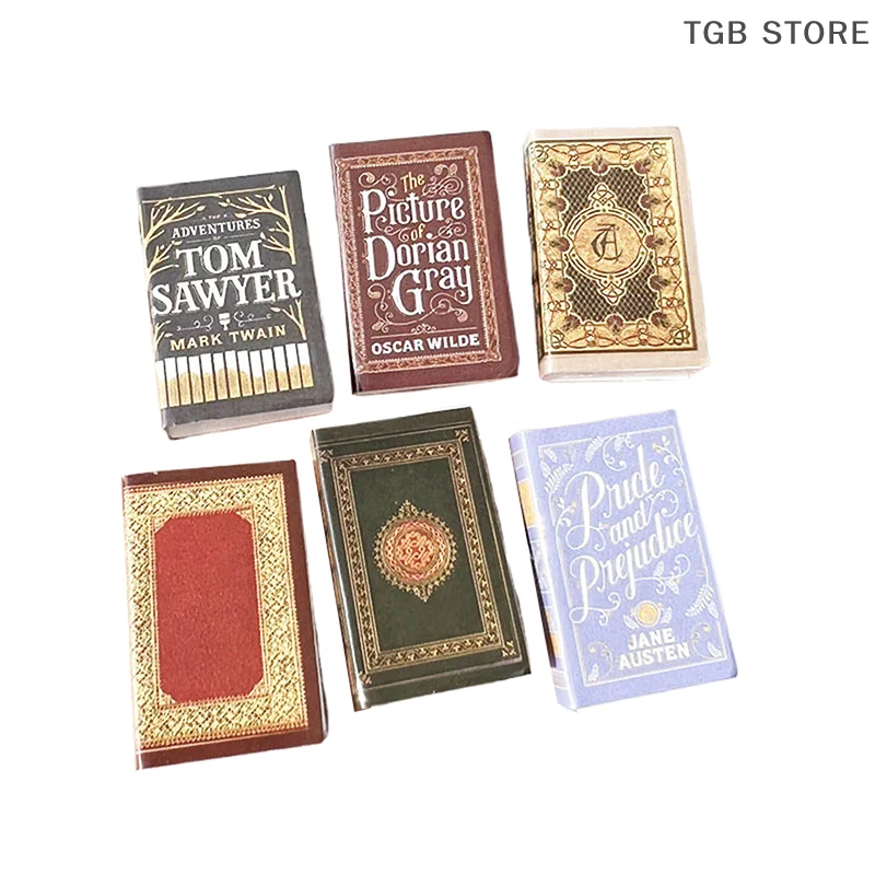 6Pcs/Set Miniature Classical Book 1:12 Dollhouse Study Scene Mini Model ...