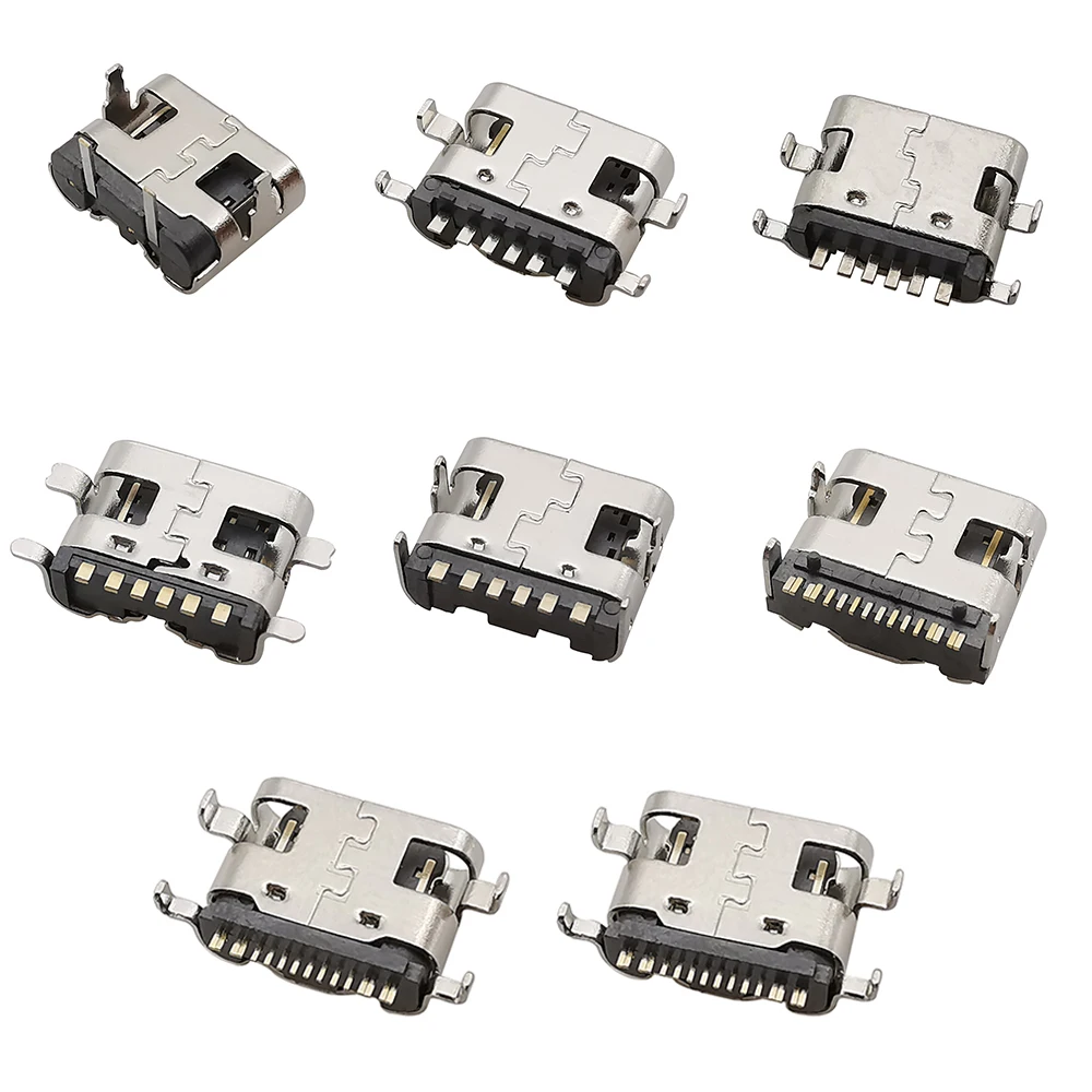 10Pcs-Type-C-USB-Jack-Female-Connector-2Pin-6Pin-16Pin-SMT-SMD-Socket ...