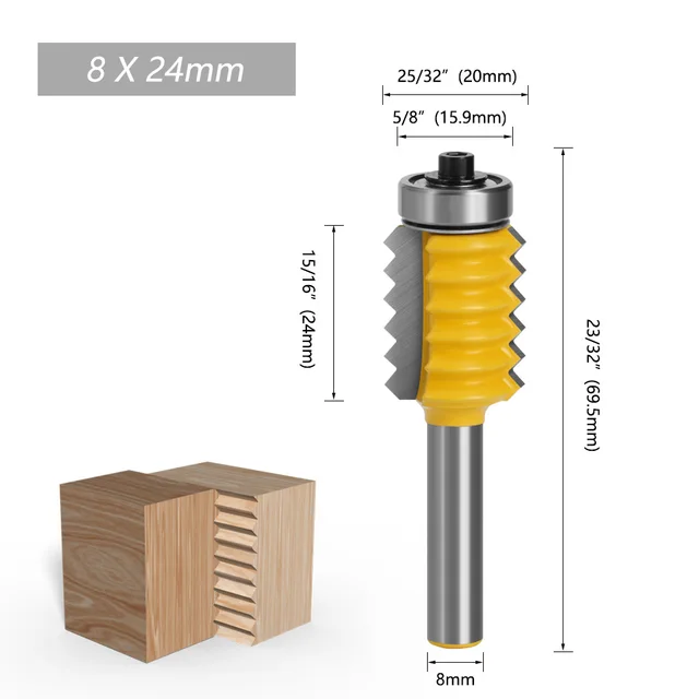 8mm Shank Finger Joint Glue Milling Cutter Raised panel V joint Router ...