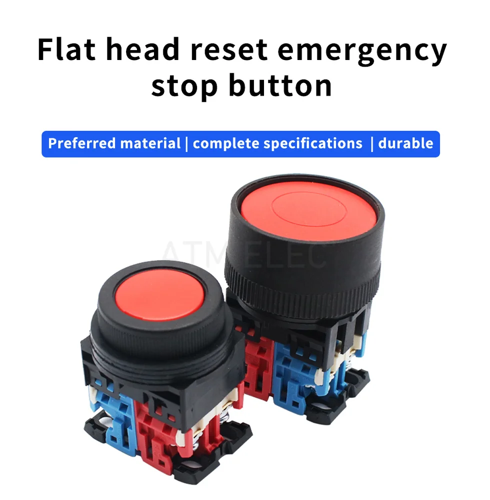 22mm large mushroom protective reset button switch AR22M3R/AR30M3R ...