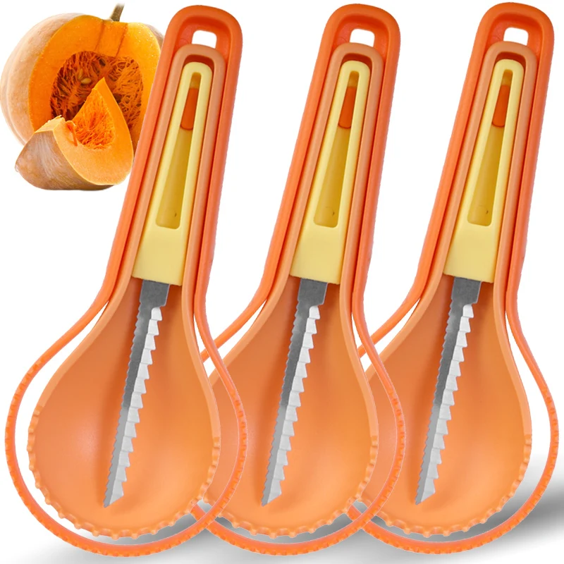 3-IN-1-Halloween-Pumpkin-Carver-Fruit-Vegetable-Corer-Separator-Scraper ...
