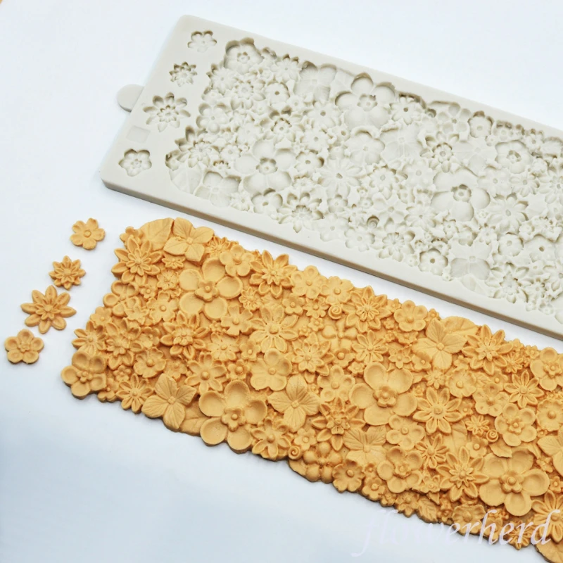 37x12cm-Large-Flower-Pattern-Silicone-Mold-Mat-3D-Full-Flower-Mold ...