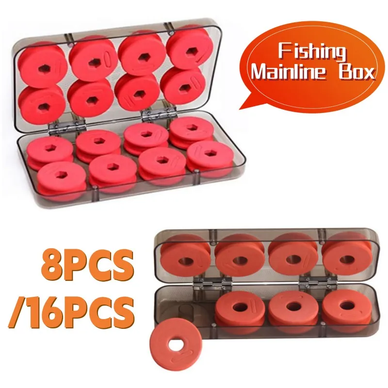 8-16PCS-Foam-Spools-Line-Box-Fishing-Transparent-Mainline-Box-Fishing ...