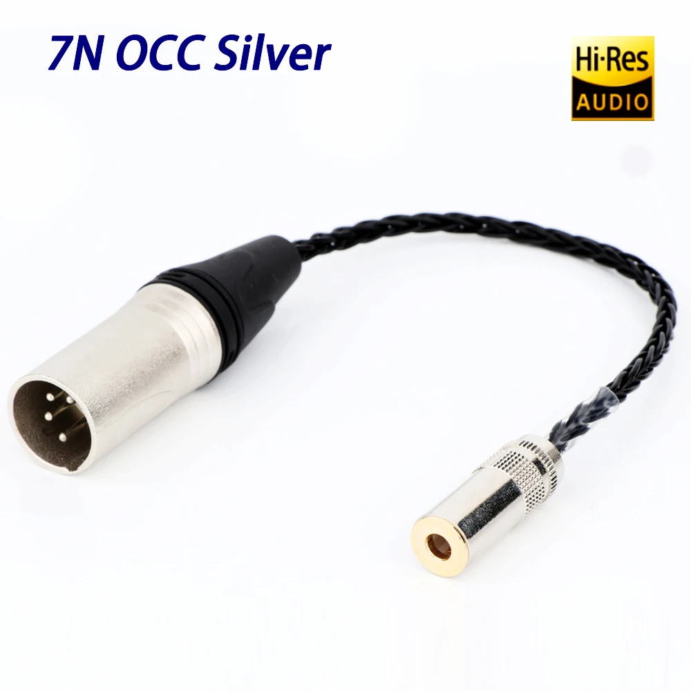 HiFi-7N-OCC-Silver-4-4MM-Female-To-4Pin-XLR-Balanced-Male-Audio-Adapter ...