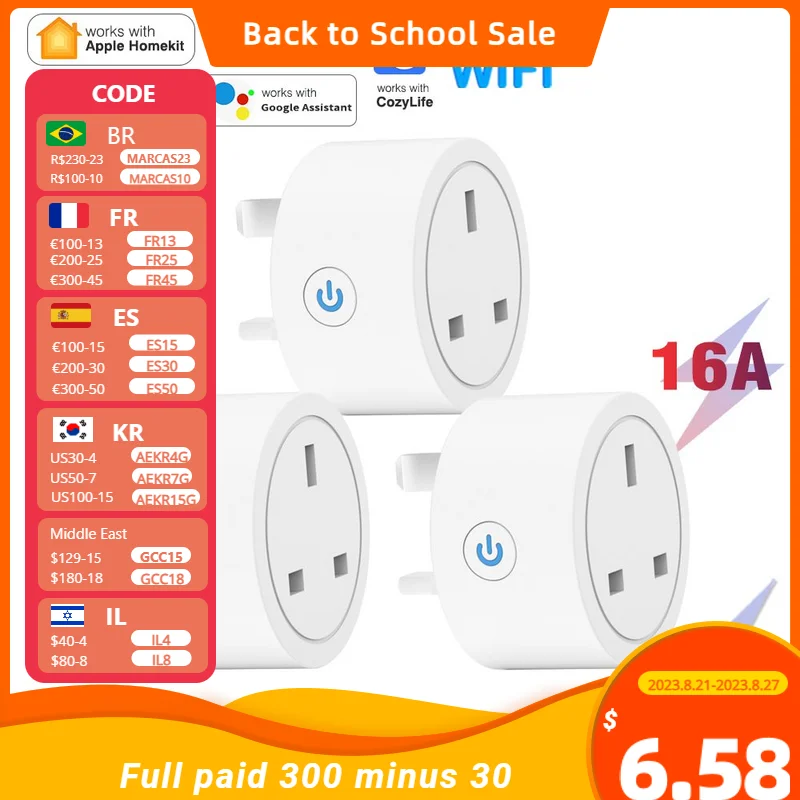 Smart-Homekit-Socket-WiFi-Plug-UK-3-Pin-16A-20A-Electricity-monitoring ...