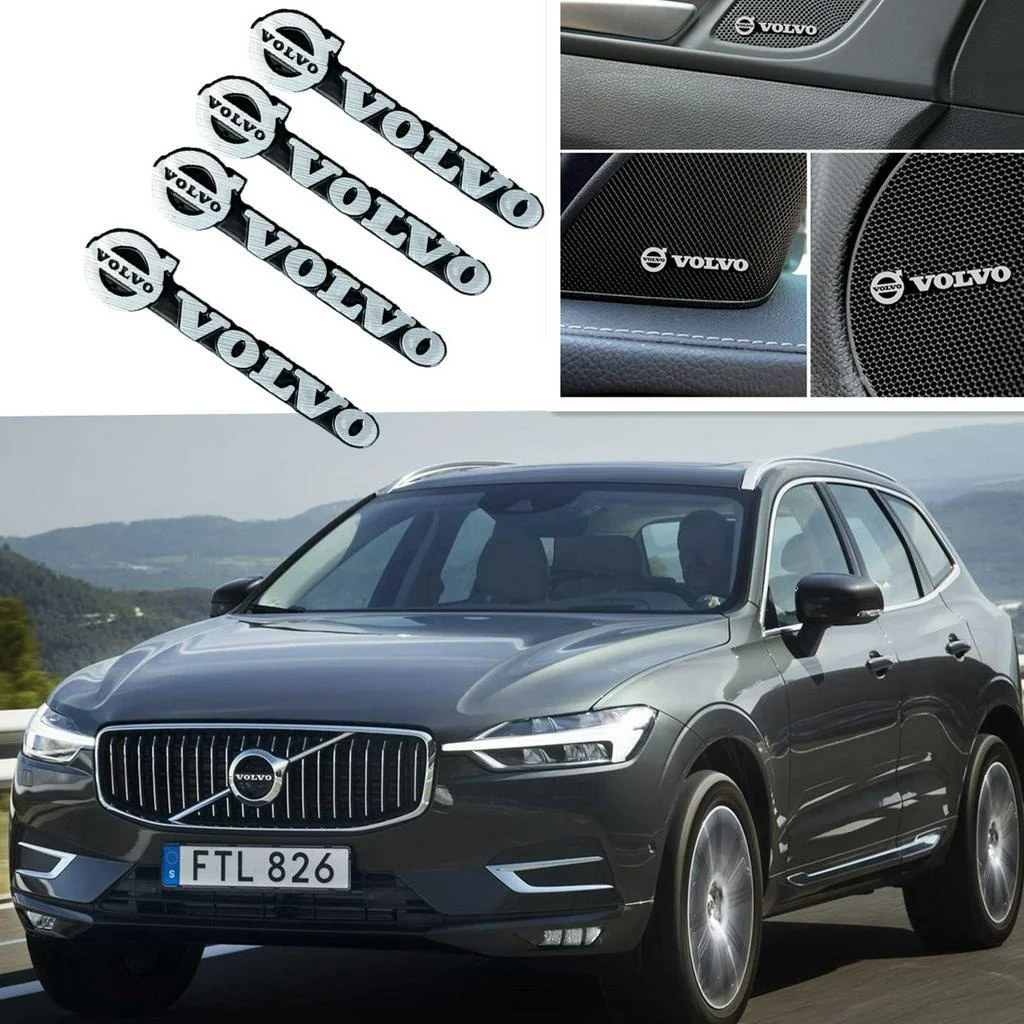 4Pcs-VOLVO-Decal-Aluminum-Emblem-Speaker-Audio-Badge-Interior ...