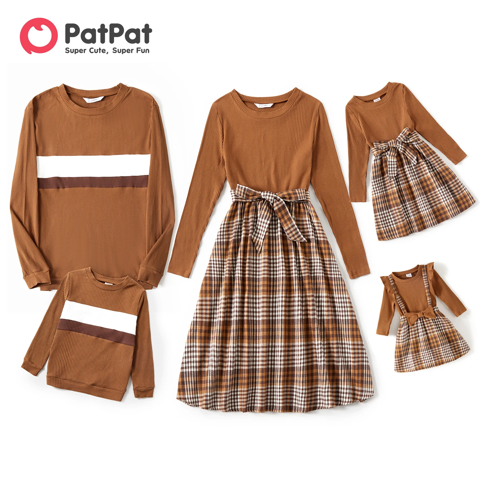 PatPat-Conjunto-de-ropa-a-juego-para-la-familia-traje-acanalado-de ...