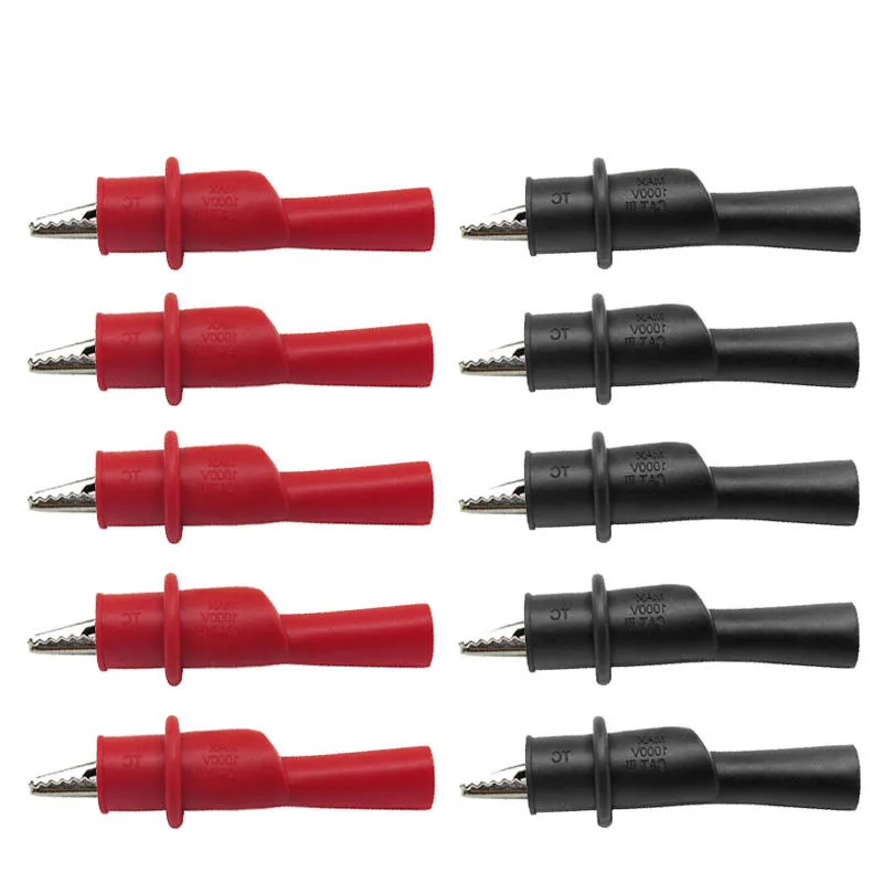 10PCS Insulation Alligator Clips with 2mm Socket Metal Crocodile Clamps ...