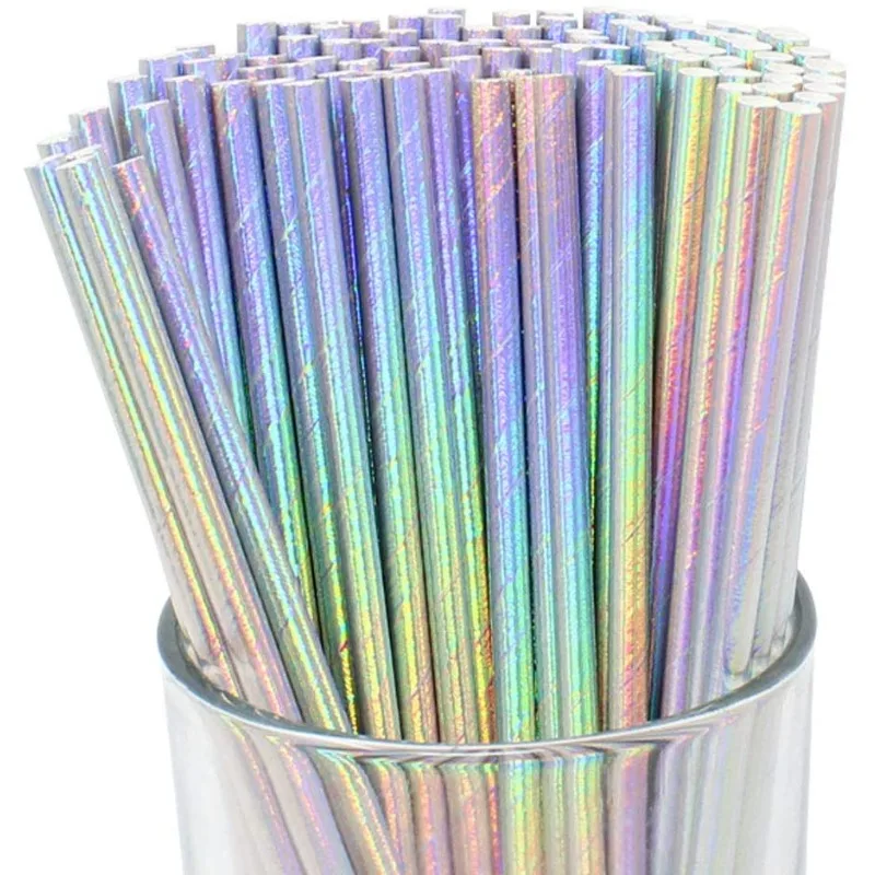 25/50/100PCS Drinking Paper Straws Cocktail Straws for Birthday Party ...