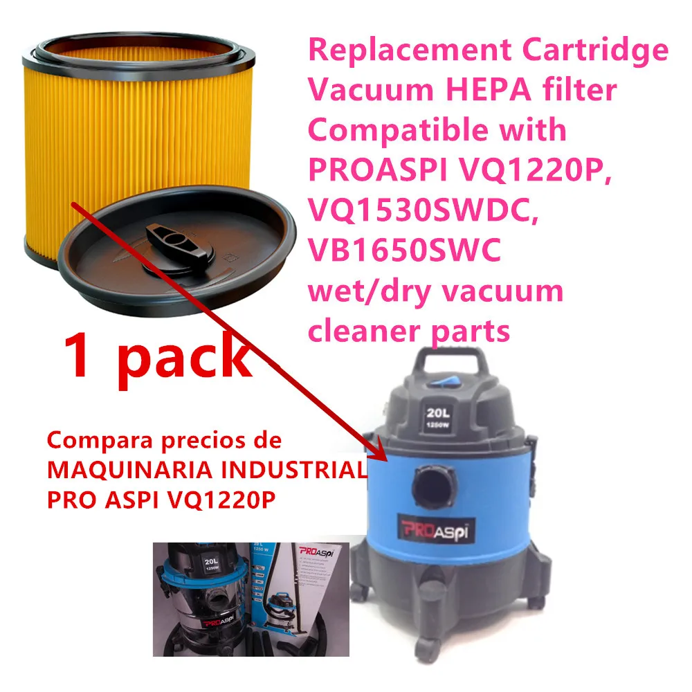 1 pcs Replacement Cartridge Vacuum HEPA filter Compatible with PROASPI ...
