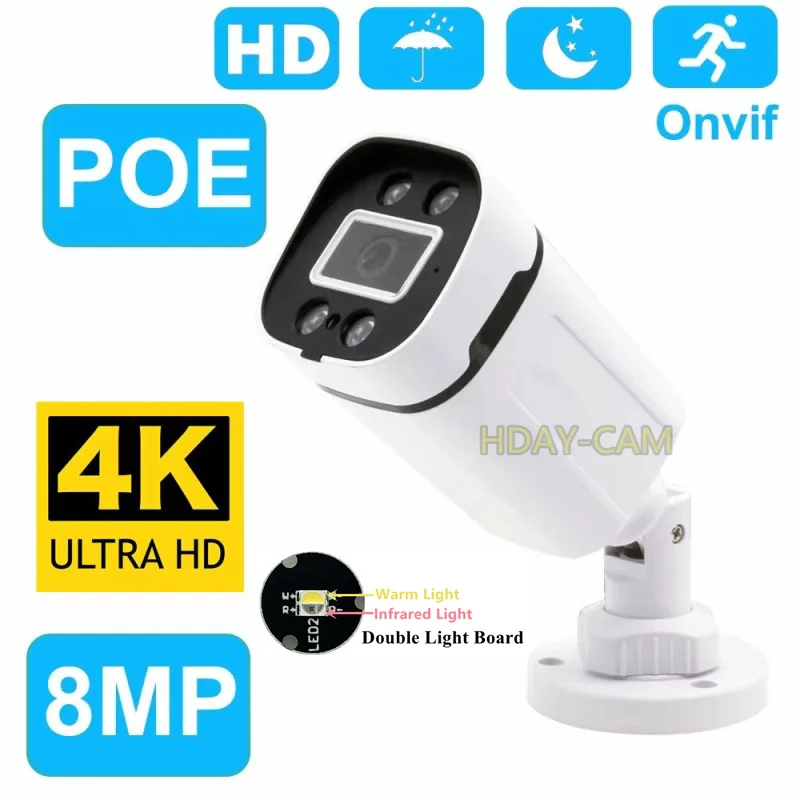 4K-8MP-POE-Network-Camera-Audio-Outdoor-POE-H-265-Onvif-Bullet-CCTV ...