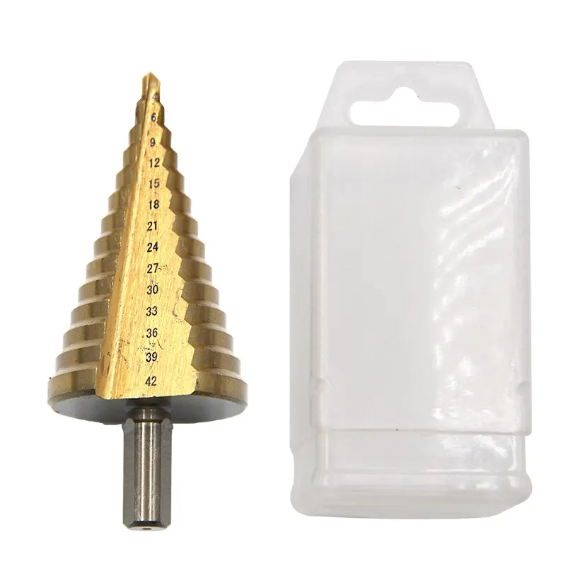 4-42mm-Triangular-Handle-Straight-Groove-Titanium-Plated-Step-Drill ...