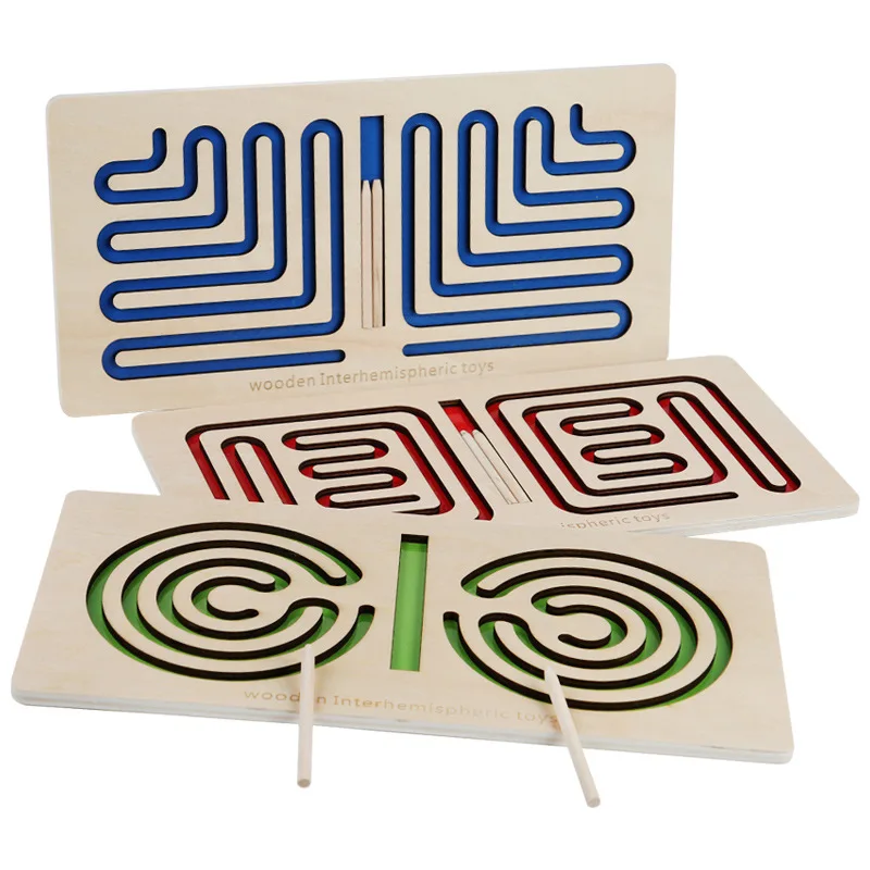 Children-Sensory-Maze-Board-Montessori-Toys-Pen-Control-Brain-Game-Fine ...
