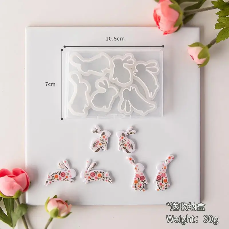 Cute-Rabbit-Shape-Soft-Pottery-Earrings-Mold-Polymer-Clay-Cutter-Hollow ...