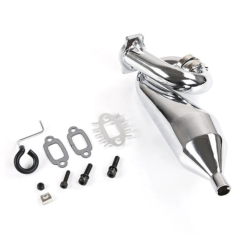 Chrome-Resonant-Tube-Tuned-Pipe-Exhaust-Pipe-General-For-1-5-HPI-Baja ...