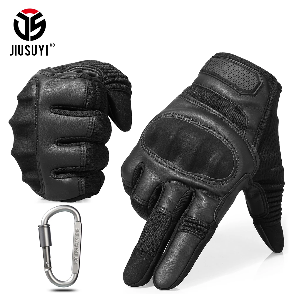 Tactical Military Full Finger Gloves Leather Airsoft Army Combat Touch ...