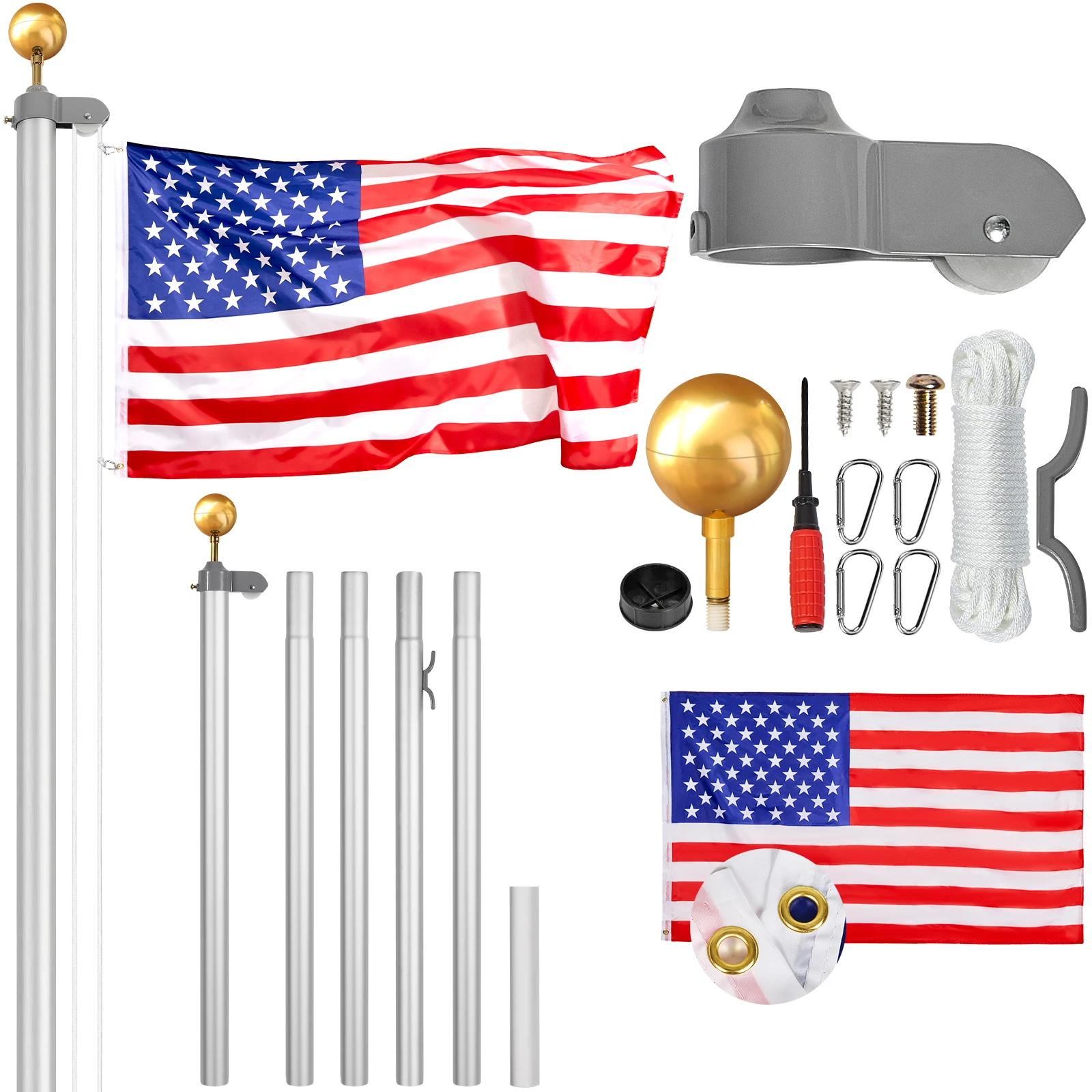 VEVOR-Kit-de-poste-de-bandera-seccional-aleaci-n-de-aluminio-resistente ...