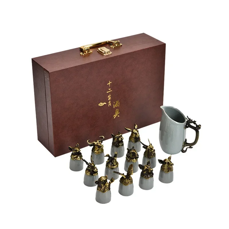 Traditional-Chinese-Zodiac-Sake-Set-Baijiu-Cup-Wine-Separator-Ceramic ...