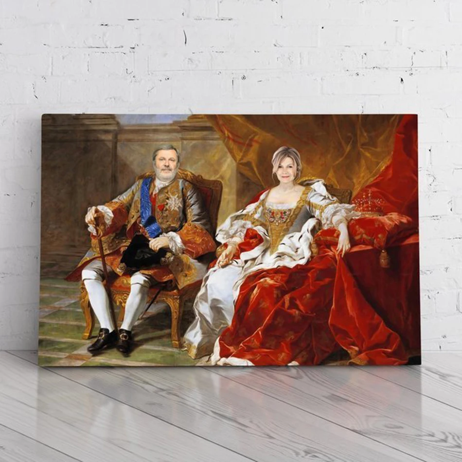 Royal Portrait Painting King And Queen