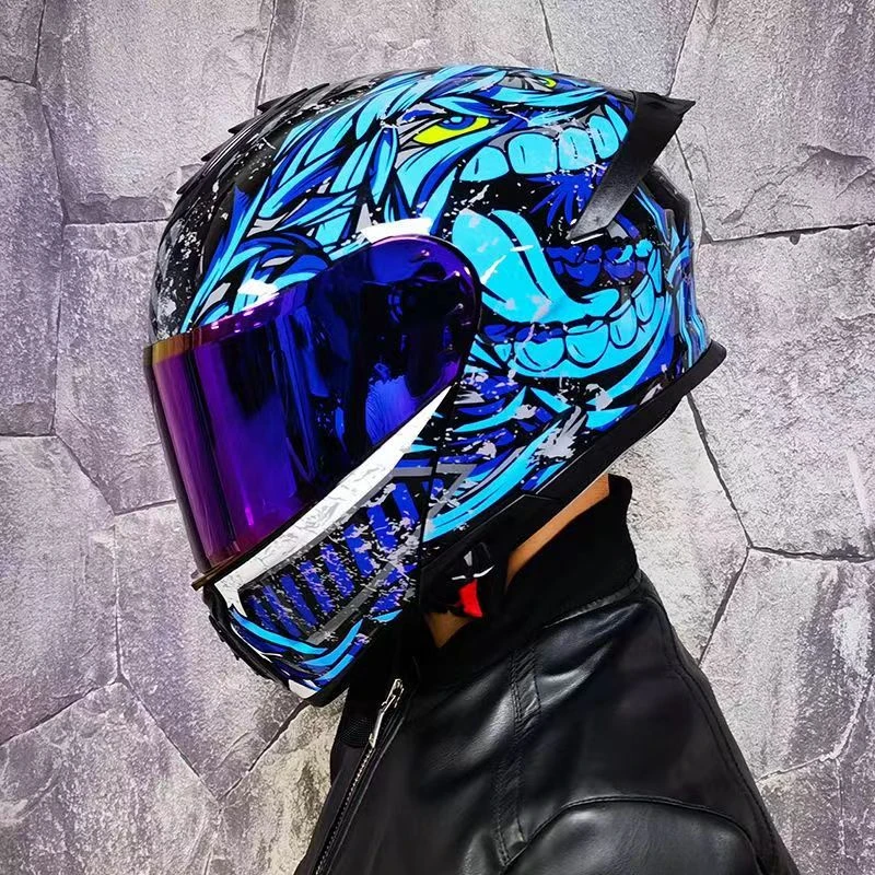 Motorcycle helmets, men's and women's double lenses, faceless helmets ...