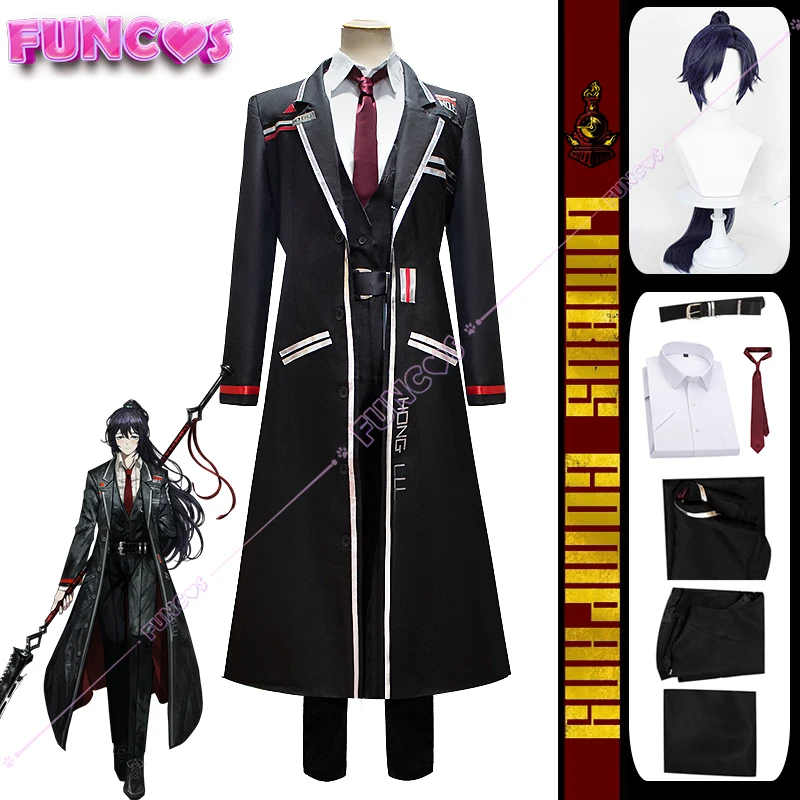 Game-Limbus-Company-Hong-Lu-Cosplay-Costume-Wig-Black-Uniform-Top-Pants ...