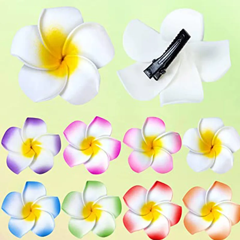 36pcs-Hawaiian-Flower-Hair-Clips-2-5-Inch-Plumeria-Foam-Hair ...