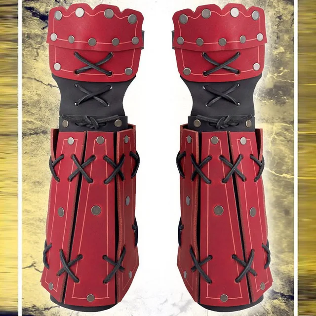 Medieval Samurai Leather Arm Armor Bracer Long Gloves Men Viking Knight ...